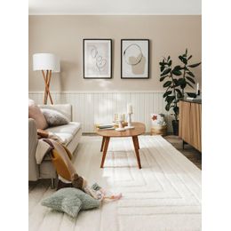 benuta Nest Hochflor Shaggyteppich Emy Cream 140x200 cm - Hochflor Teppich für Wohnzimmer