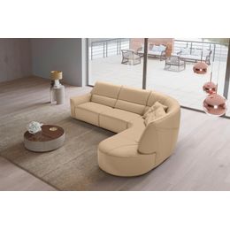 Ecksofa Egoitaliano, B:330cm H:88cm T:205cm, beige, Leder »BULL« (echtes Rindsleder). Geschliffenes, pigmentiertes und behandeltes Rindsleder mit