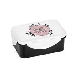 GEDA LABELS Brotdose Ich hasse Menschen in Schwarz - 18x13x8cm | Gr.: onesize