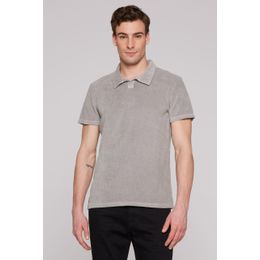 CAMP DAVID Herren Poloshirt, grau, Gr. XXL, bestickt, Material: 100% Baumwolle, Shirts, mit Stickerei