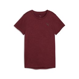 Trainingsshirt Puma "W TAD ESSENTIAL HEATHER TEE", Damen, Gr. S, rot (ruby shimmer heather), Jersey, Obermaterial: 100% Polyester, regular fit normal, Rundhals, Shirts