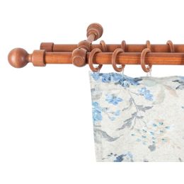Gardinenstange SN DECO GROUP, L:140cm, braun, Holzwerkstoff, Gardinenstangen, "Giro", 28 mm, Holz, verschiedene L&auml;ngen und Farben, Komplettset