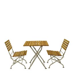 Pharao24.de Gartentischgruppe klappbar aus Robinie verzinktem Stahl (dreiteilig)