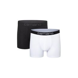 Camano Boxershorts Unterhosen Herren elastischer Gummibund ohne Einschneiden Baumwolle Stretch hautfreundlich Atmungsaktiv 2er Pack comfort in Weiß 
