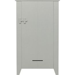Woood Stauraumschrank &raquo;Gijs&laquo; Bauernschrank mit Griff, H 142 cm x B 85 cm Hellgrau Bauernschrank mit robuster Optik