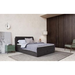 COTTA Boxbett »Cooper« inkl. Topper, Bettkasten und verstellbarem Kopfteil black