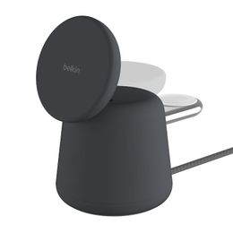 Belkin Wireless Charger »BOOST CHARGE PRO 2in1 Ladedock mit MagSafe 15W« Grau Inklusive 30 Watt USB-C Power Delivery Netzteil und 1,5 m USB-C-Kabel