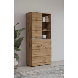 Inosign Schuhschrank &raquo;Cross, H&ouml;he 183,5cm, modernes griffloses Schuhregal mit 3 T&uuml;ren&laquo; Hochschrank mit viel Stauraum, Platz f&uuml;r ca. 24 Paar Schuhe 