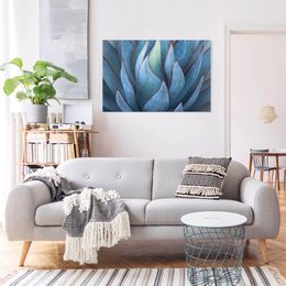 Bilderwelten Leinwandbild Tropisch Kunstdruck t&uuml;rkis - Flammende Agave - Wandbild XXL Wohnzimmer Schlafzimmer