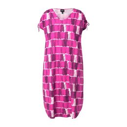 Ulla Popken Kleid Damen Gr&ouml;&szlig;e 50/52 pink / dunkelpink / wei&szlig; Winterkleid