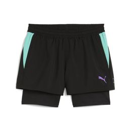 Puma Sportshorts 'Individual' Damen Gr&ouml;&szlig;e S t&uuml;rkis / schwarz