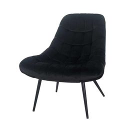 Pharao24.de Einzelsessel in Schwarz Samt Retro Look