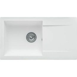 STRADOUR Spüle aus EINNA, SMC WHITE UNI - 17, 1 Becken, Größe 78 * 43,5 cm, manuelle Entleerung