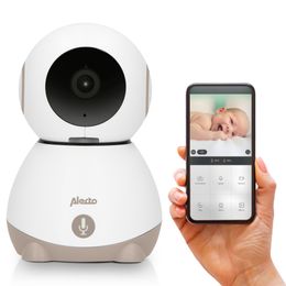 Alecto SMARTBABY10BE - WLAN-Babyphone mit Kamera, Weiß/Taupe