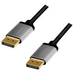 LogiLink DisplayPort AV Anschlusskabel [1x DisplayPort - 1x DisplayPort] 2 m Schwarz/Grau