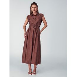 Willa Kleid 'Sez' Damen Größe 44 dunkelbraun / weiß Winterkleid
