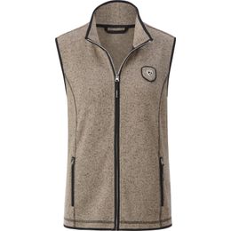 CR&Eacute;ATION L Damen Fleeceweste mit Logo-Applikation sesam-schwarz-gemustert Gr&ouml;&szlig;e 52