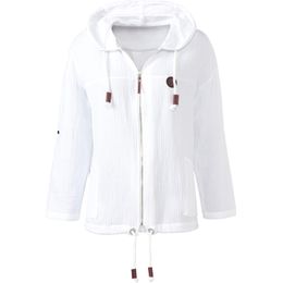 CR&Eacute;ATION L Damen Blusenjacke in Musselin-Qualit&auml;t ecru Gr&ouml;&szlig;e 54