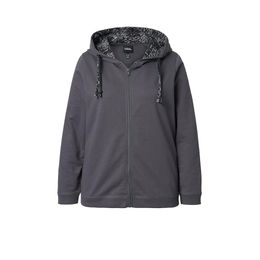 Ulla Popken Zip-Up Hoodie female Grey size 58-60