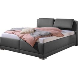Polsterbett Maintal "Oderzo", grau (anthrazit), B:192cm L:230cm, Struktur (100% Polyester), Betten, inkl. Bettkasten, Kopfteilverstellung, Matratzen in H2 oder H3 wählbar