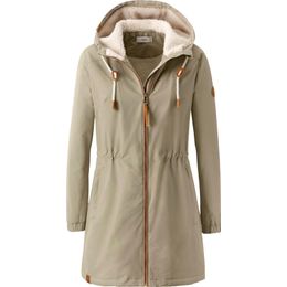CRÉATION L Damen Parka mit Tunnelzug auf Höhe der Taille schlamm Größe 40