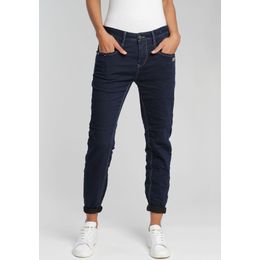 Relax-fit-Jeans Gang "94AMELIE", Damen, Gr. 27, N-Gr, blau (dunkelblau), Denim/Jeans, Obermaterial: 60% Baumwolle, 36% Polyester, 4% Elasthan, unifarben, bequem lang, Jeans, mit doppelter rechter Gesäßtasche, Topseller