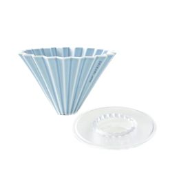 Origami Handfilter Dripper Set mit Halter, mattblauer Filter mit Halter aus Kunststoff
