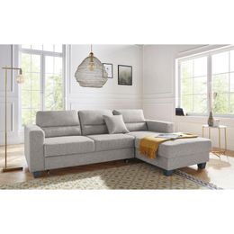Trendmanufaktur Ecksofa »Chamber, zeitlos und modern, hoher Sitzkomfort, L-Form« wahlweise mit Schlaffunktion quiet grey