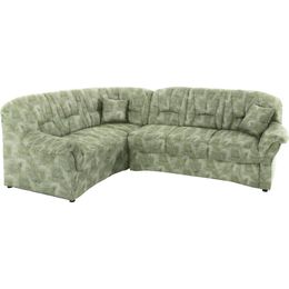 DOMO collection Ecksofa »Bahia L-Form, B/T: 256/200 cm, belastbar bis 140kg/Sitz, mit Federkern« Microfaser MELROSE , mocca grün