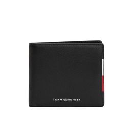 Tommy Hilfiger Geldbörse »TH CENTRAL CC FLAP AND COIN«, Men Geldbeutel, Portemonnaie mit Streifen in Tommy Farben schwarz