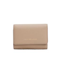Tommy Hilfiger Geldbörse »TH LOGOTAPE TRIFOLD« Damen Geldbeutel, Portemonnaie mit Logo-Schriftzug beige