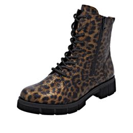 Remonte Schnürstiefelette Schnürboots, Stiefelette, Profilsohle, mit Glitzer-Schnürsenkel leo antik 45 45 Schnürstiefelette mit zusätzlichem...