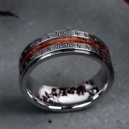 Holzkern Numerary Ring Silber und Koa