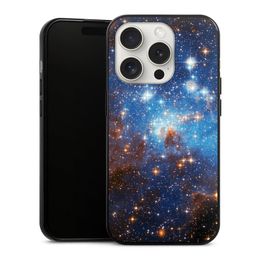 DeinDesign iPhone 15 Pro Handy Slim Case extra d&uuml;nn Silikon Handyh&uuml;lle schwarz H&uuml;lle Weltall Star Galaxy Silikon Slim Case