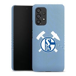 DeinDesign Galaxy A53 5G Handy Premium Case Smartphone Handyh&uuml;lle Schutzh&uuml;lle gl&auml;nzend Fc Schalke 04 Bundesliga Stripes Premium Case