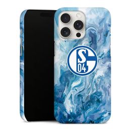 DeinDesign iPhone 15 Pro Max Handy Premium Case Smartphone Handyh&uuml;lle Schutzh&uuml;lle matt Logo Fc Schalke 04 Merchandise Premium Case