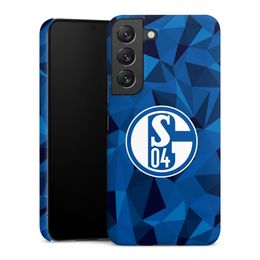 DeinDesign Galaxy S22 Handy Premium Case Smartphone Handyh&uuml;lle Schutzh&uuml;lle matt Camouflage Fc Schalke 04 Muster Premium Case