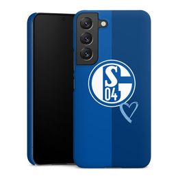 DeinDesign Galaxy S22 Handy Premium Case Smartphone Handyh&uuml;lle Schutzh&uuml;lle matt Heart Schalke 04 Fc Schalke 04 Premium Case