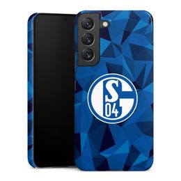 DeinDesign Galaxy S22 Handy Premium Case Smartphone Handyh&uuml;lle Schutzh&uuml;lle gl&auml;nzend Camouflage Fc Schalke 04 Muster Premium Case