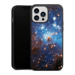 DeinDesign iPhone 13 Pro Max Handy Premium Silikon H&uuml;lle Handyh&uuml;lle schwarz Case Weltall Star Galaxy Silikon Premium Case