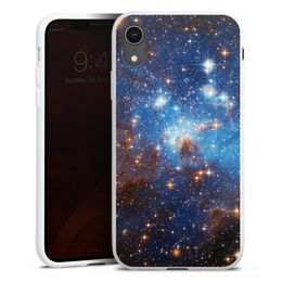 DeinDesign iPhone Xr Handy Silikon H&uuml;lle Case wei&szlig; Handyh&uuml;lle Weltall Star Galaxy Silikon Case