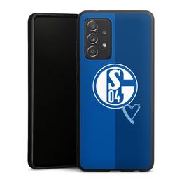 DeinDesign Galaxy A52s 5G Handy Premium Silikon H&uuml;lle Handyh&uuml;lle schwarz Case Heart Schalke 04 Fc Schalke 04 Silikon Premium Case