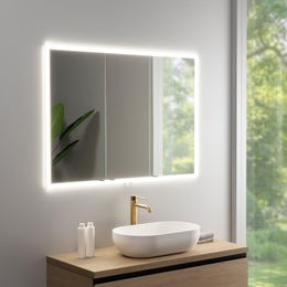 rivea Dia Einbau-Spiegelschrank B: 120 cm mit 3 T&uuml;ren, mit umlaufender Beleuchtung, BR0539MI+BN0479MI,