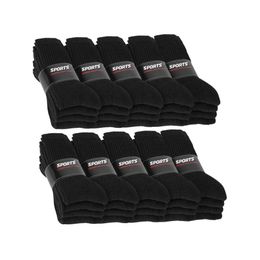 Normani 20 Paar Tennis-Socken in Schwarz | Gr.: 35-38