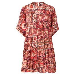 Warehouse Kleid Damen Gr&ouml;&szlig;e 46 beige / braun / rot / dunkelrot Winterkleid