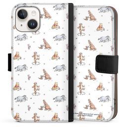 DeinDesign iPhone 14 Handy Klapph&uuml;lle Handyh&uuml;lle aus Kunst Leder schwarz Flip Case Disney Winnie The Pooh Official Licensed Product Sideflip mit Lasche