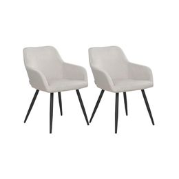 Beliani 2er-Set Esszimmerstuhl CASMALIA in Beige/Schwarz | Gr.: onesize
