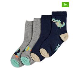 JAKO-O 2er-Set: Socken in Grau/ Dunkelblau - 68% | Größe 12-14 | Babysocken-strumpfhosen