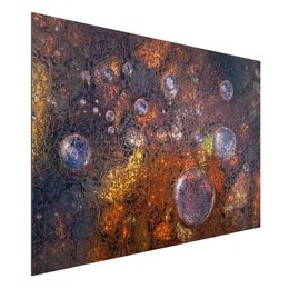 Bilderwelten Alu Dibond Outdoor Bild originell orange Abstrakt wetterfest - Winter im Herbst - Deko Wohnzimmer Schlafzimmer