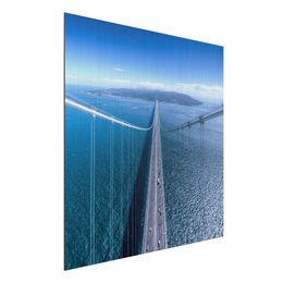 Bilderwelten Alu-Dibond Outdoor Bild Br&uuml;cke zur Insel